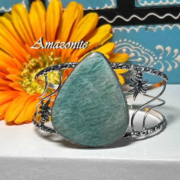Uniquely Chic Boutique 1 | Jewelry | Amazonite Cuff Bangle Bracelet ...